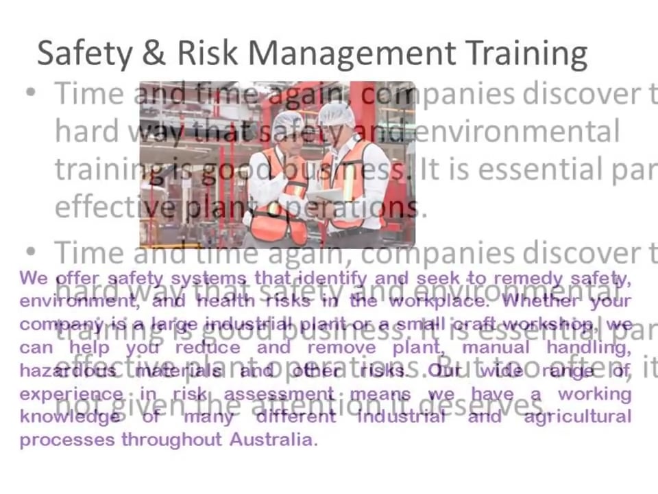 Risk Assessment Training & Safety and Risk Management training on Vimeo
