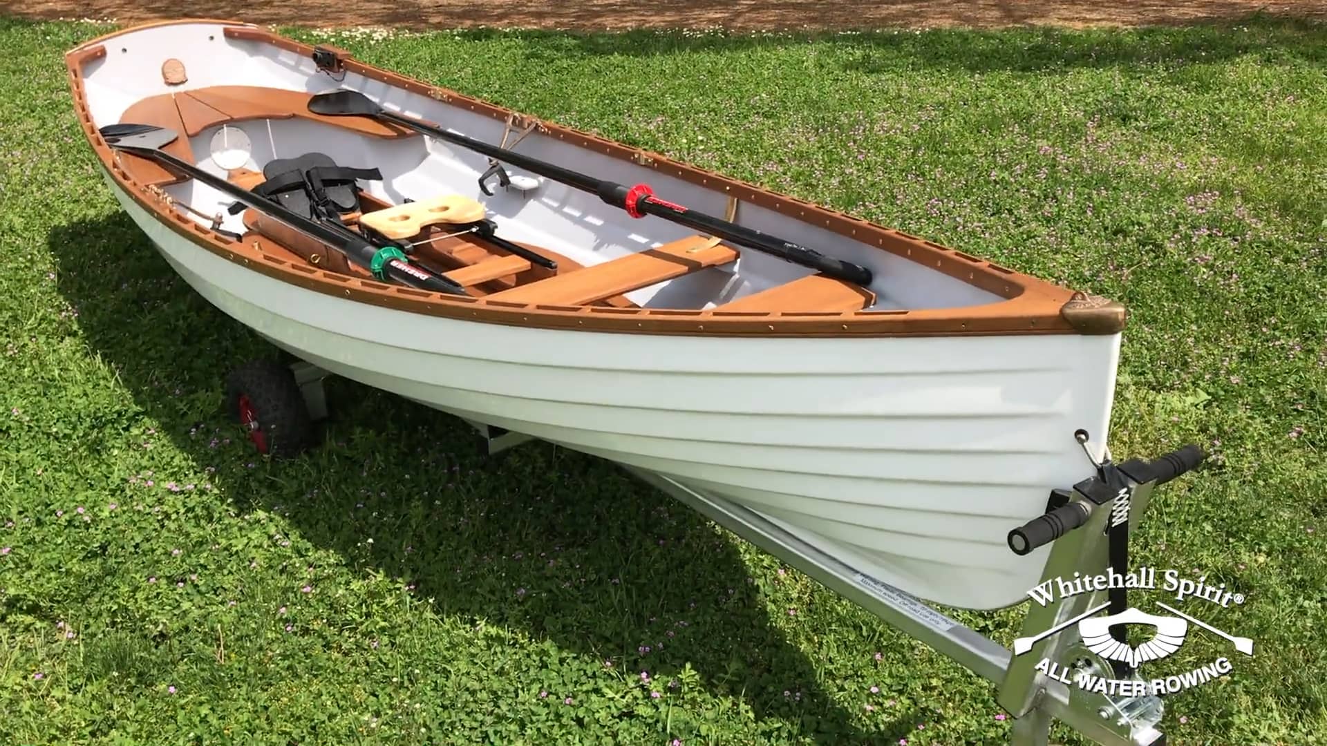 Classic Whitehall Spirit 14' Slide Seat Sculling Rowboat on Vimeo
