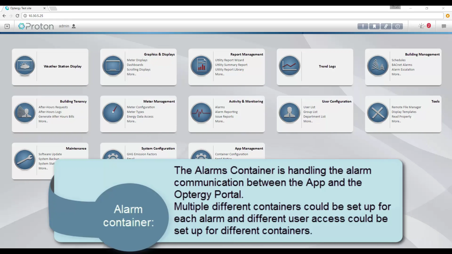 Tutorial 4.14a - App - Alarms Container