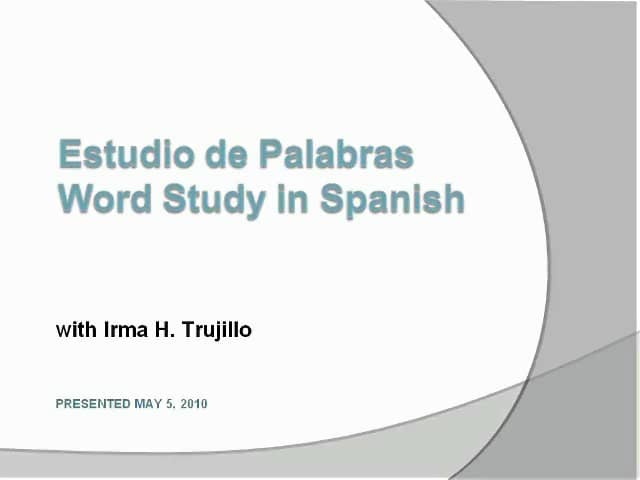 Estudio de Palabras - Word Study in Spanish on Vimeo