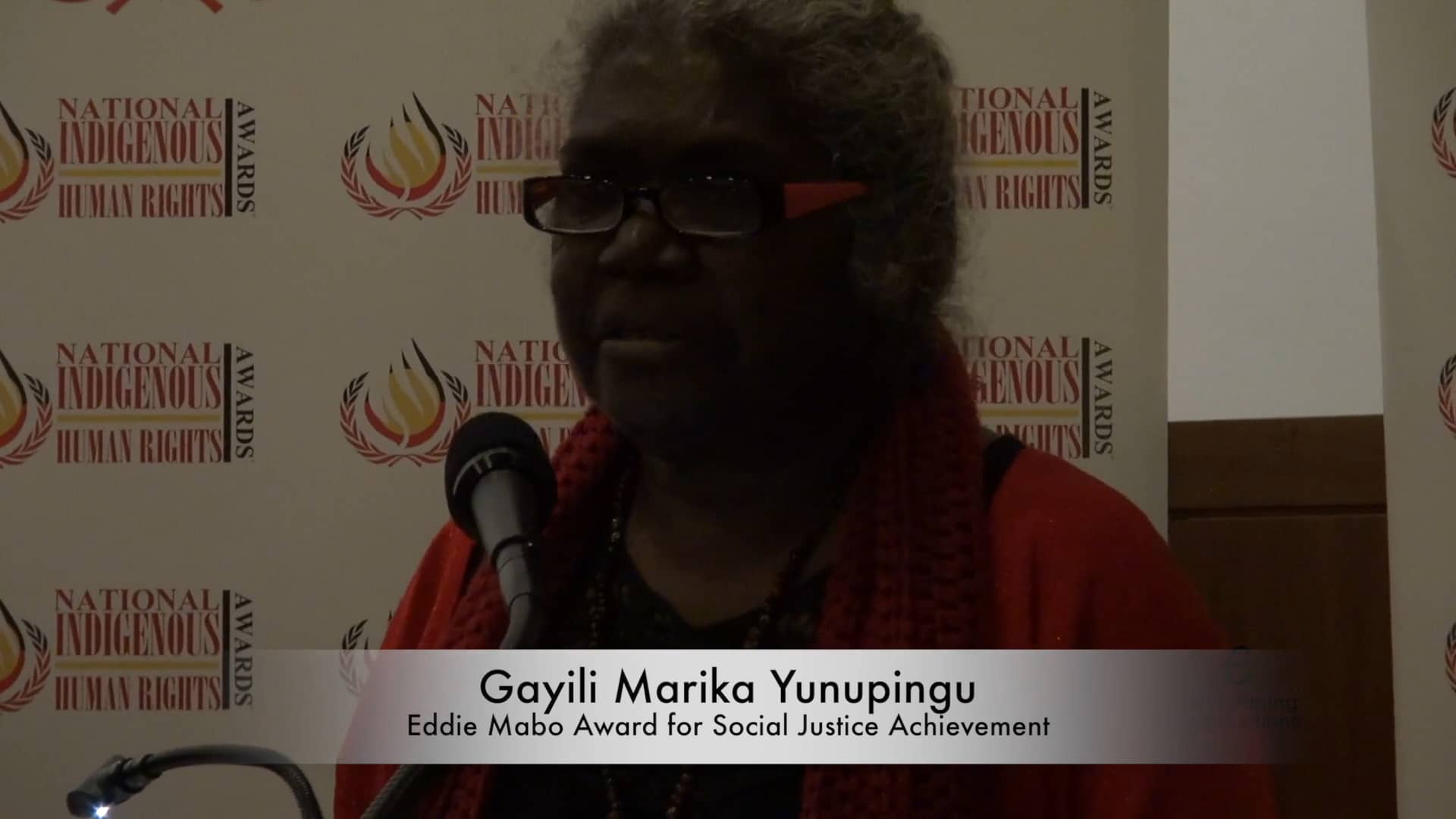 Gayili Marika Yunupingu receives Eddie Mabo HR Award on Vimeo