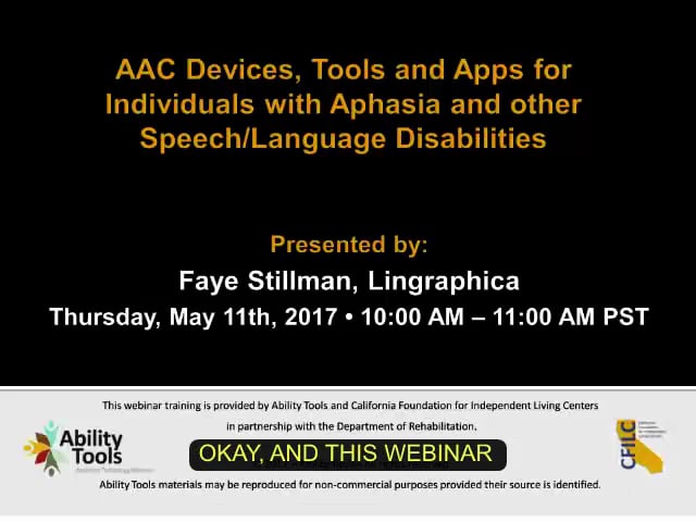 AAC Devices, Tools and Apps for Individuals with Aphasia and other ...