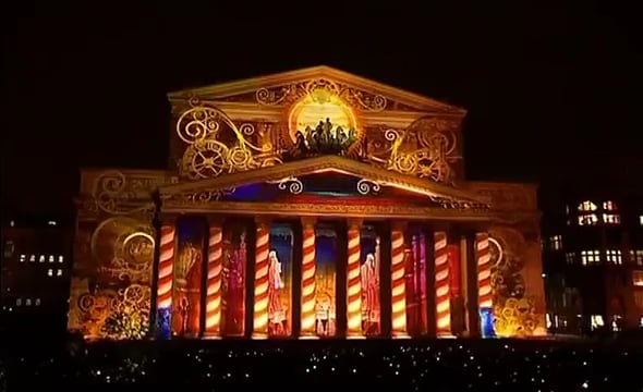 Moscow Light Festival - 3D Mapping. Bolshoi Theater - Show film ...