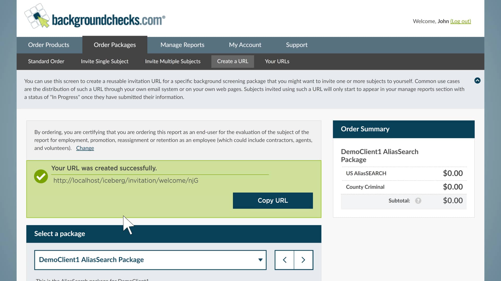 backgroundchecks.com applicant self-order feature on Vimeo