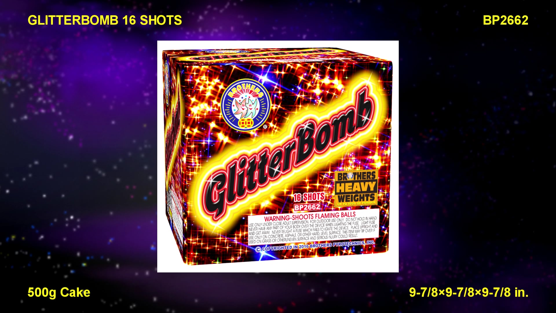 Atlas Fireworks - GlitterBomb - 16 Shots