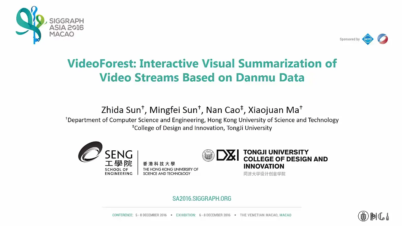 VideoForest: Interactive Visual Summarization of Video Streams Based on Danmu Data on Vimeo