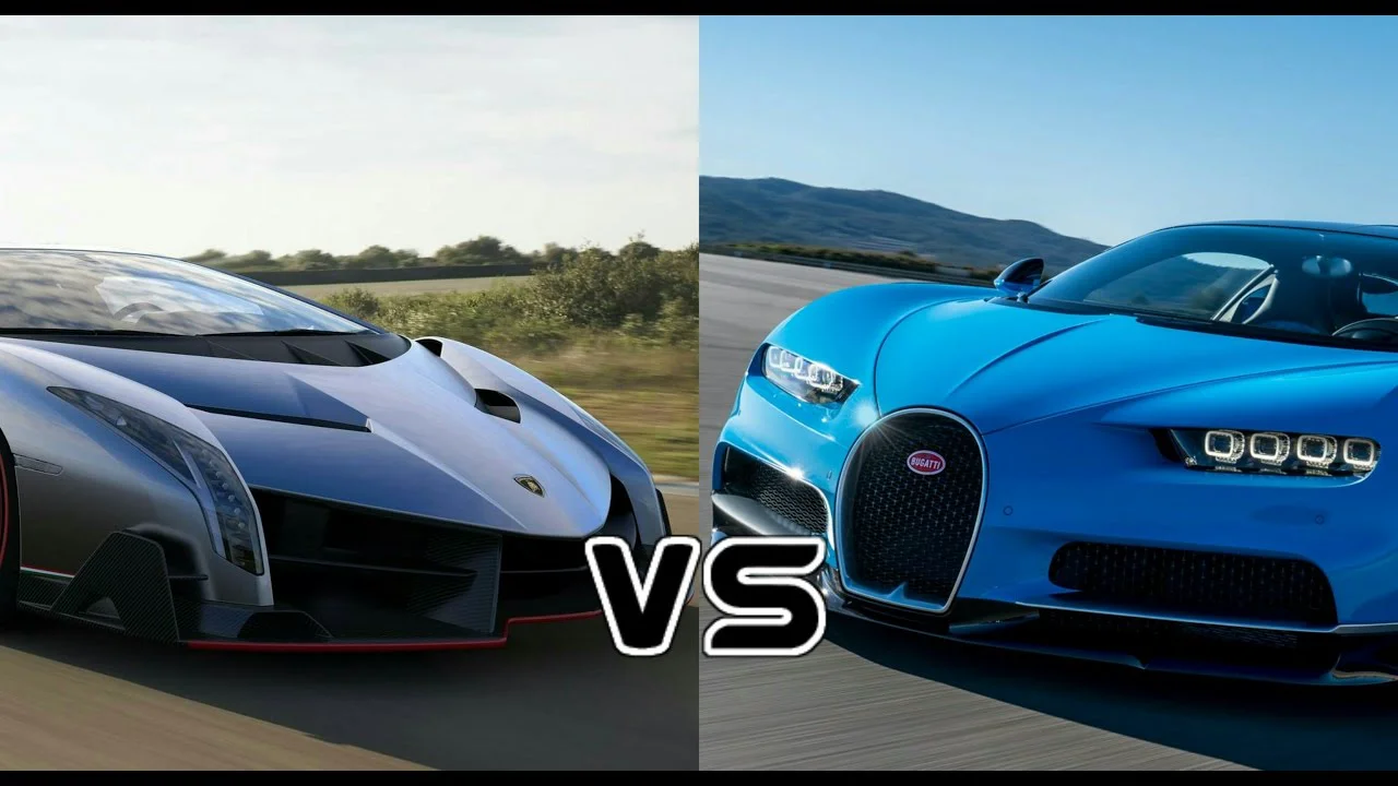 Bugatti Chiron vs Lamborghini Veneno Racing ,Comparison , Review And Price