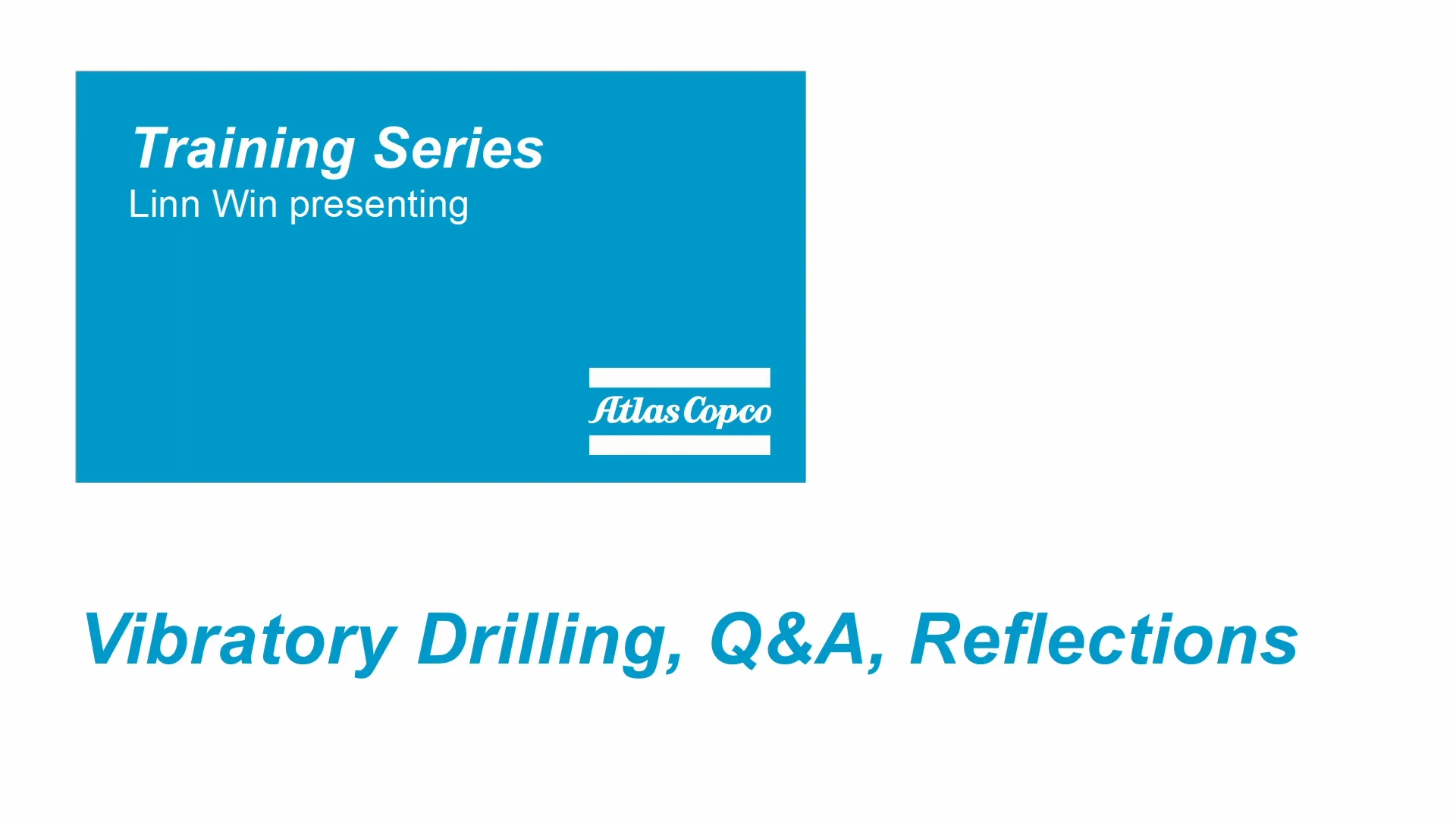 Atlas Copco PFD Drills Training - Segment 9 Wrap Up on Vimeo