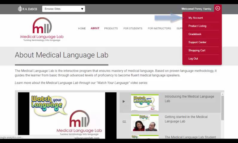 Medical Language Lab: Login and Reset Password on Vimeo