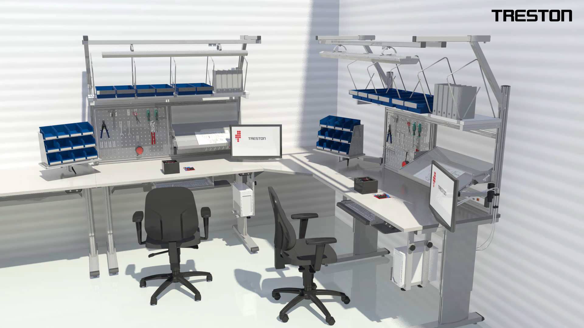 Treston WB - Ergonomic and highly adaptable workbench with various ...