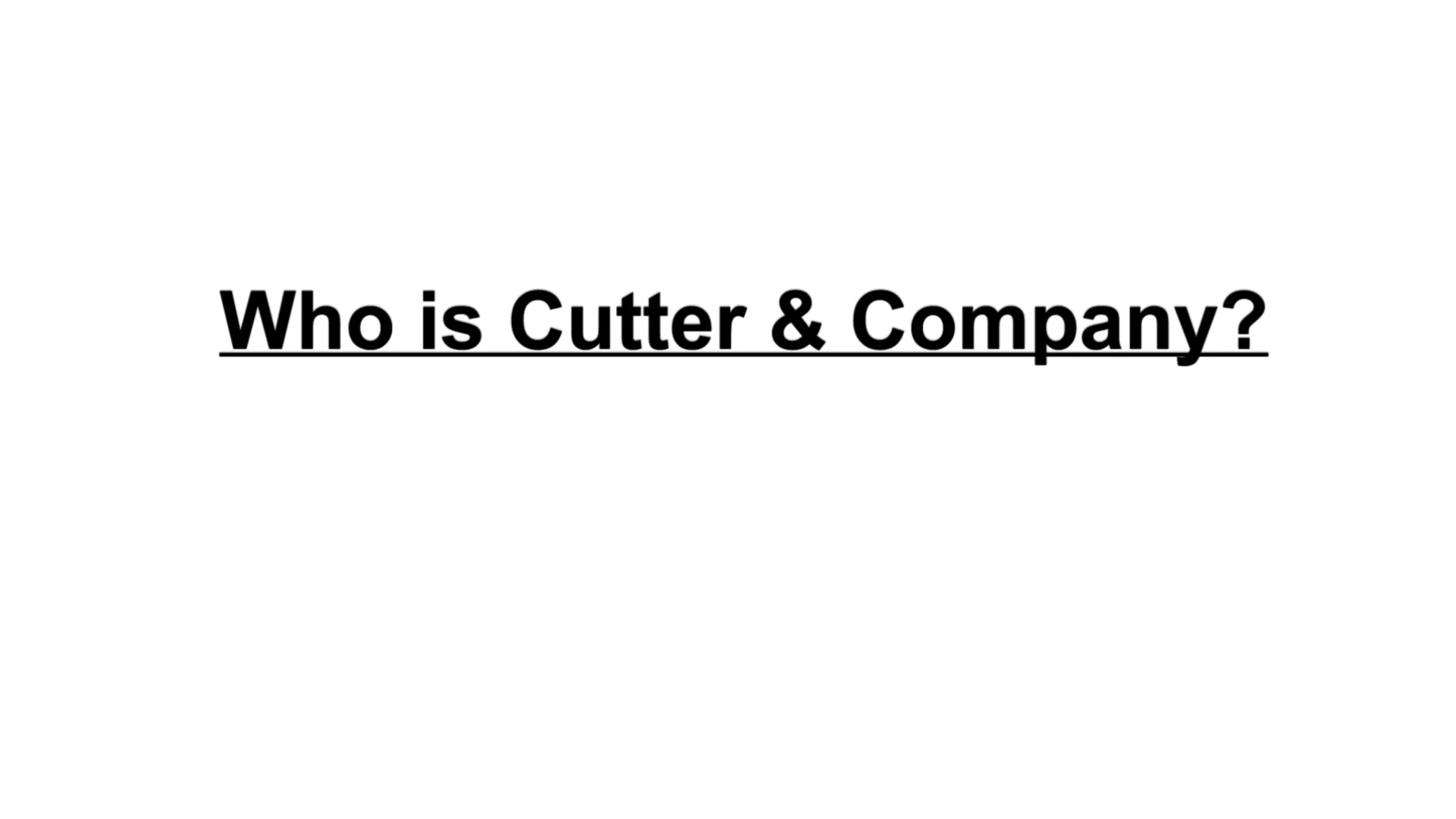 Who is Cutter & Company? A Conversation with the Founders on Vimeo