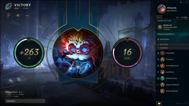 League Of Legends Victory Screen