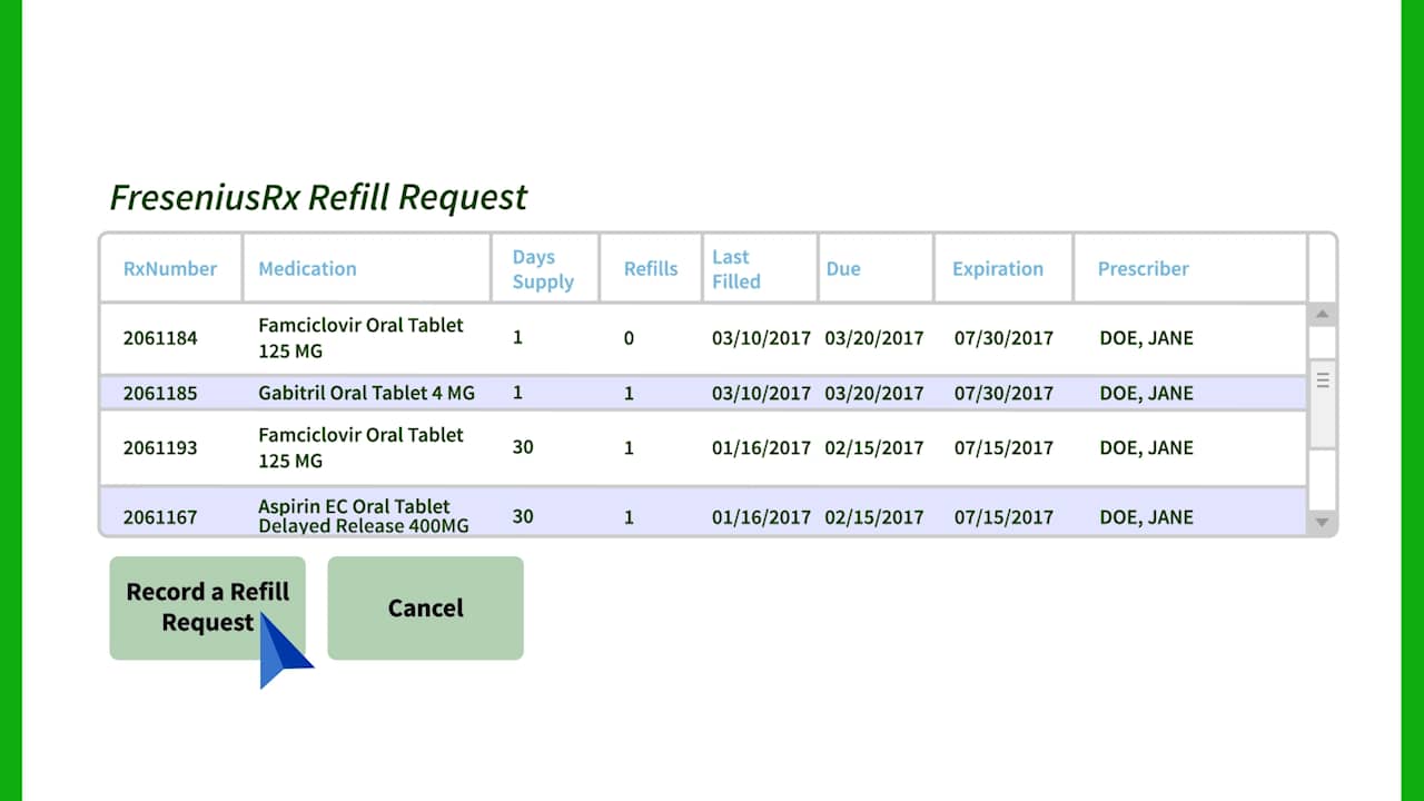 FreseniusRx Chairside® RxRefill Consent Request Training Video on Vimeo