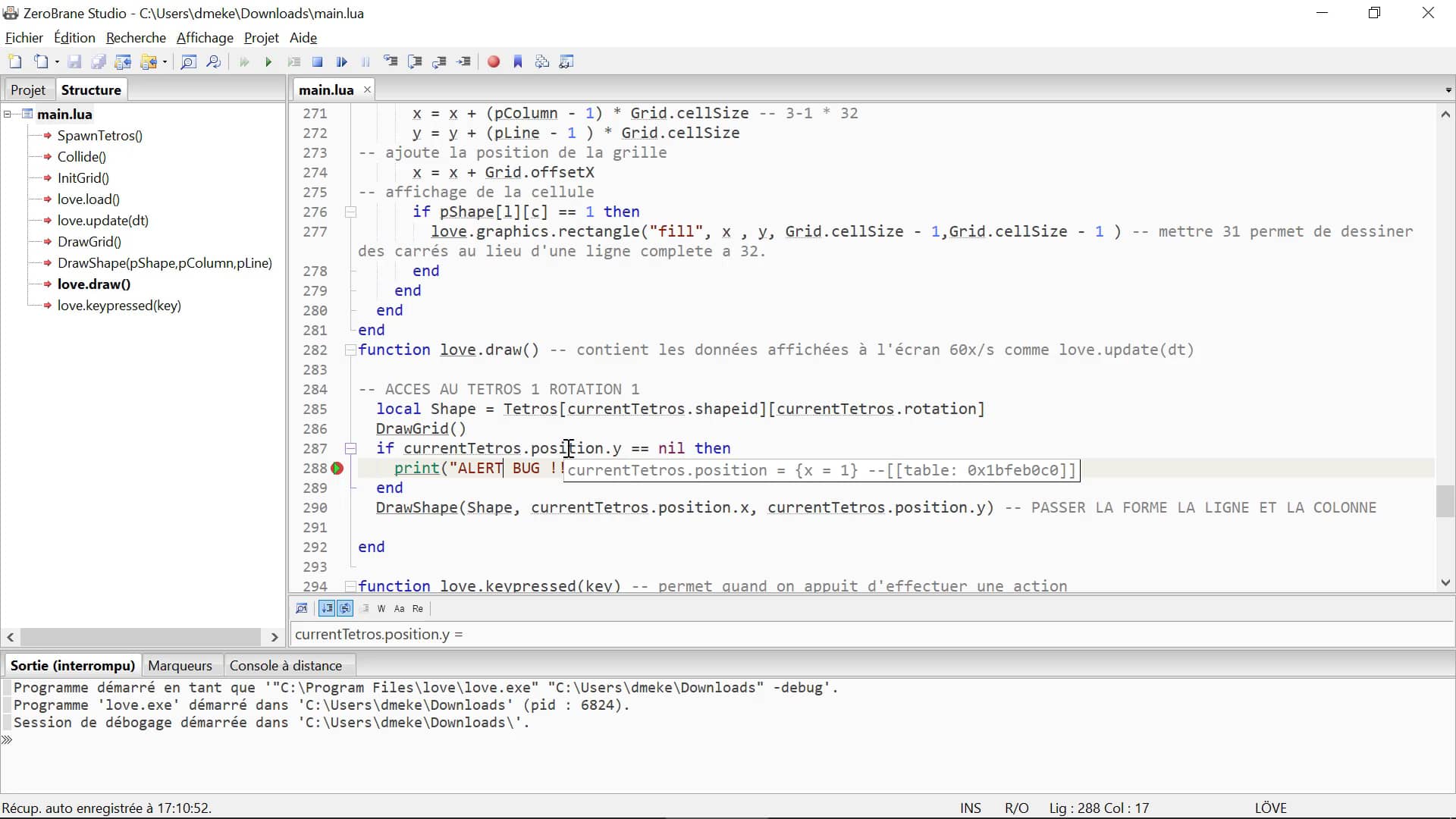 Debug Lua Love2D Zerobrane on Vimeo