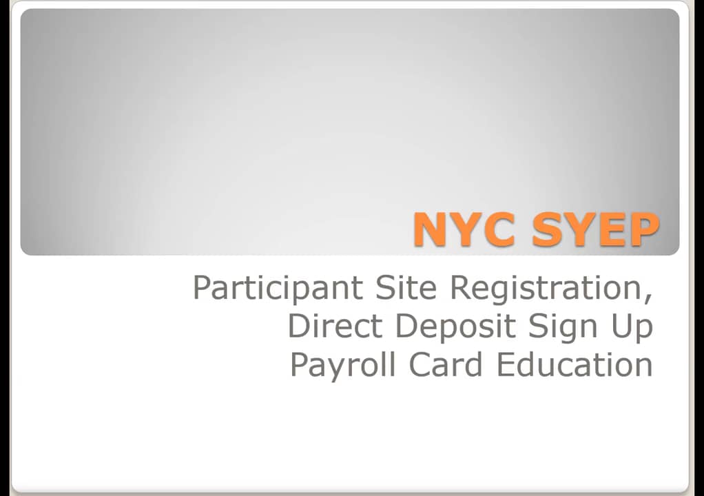SYEP Participant Payroll Education on Vimeo