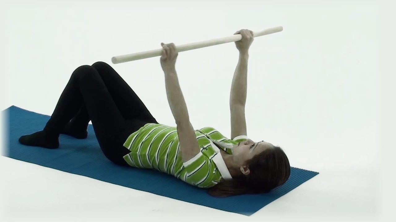 Assisted Shoulder Flexion with Stick (0-150 degrees) on Vimeo