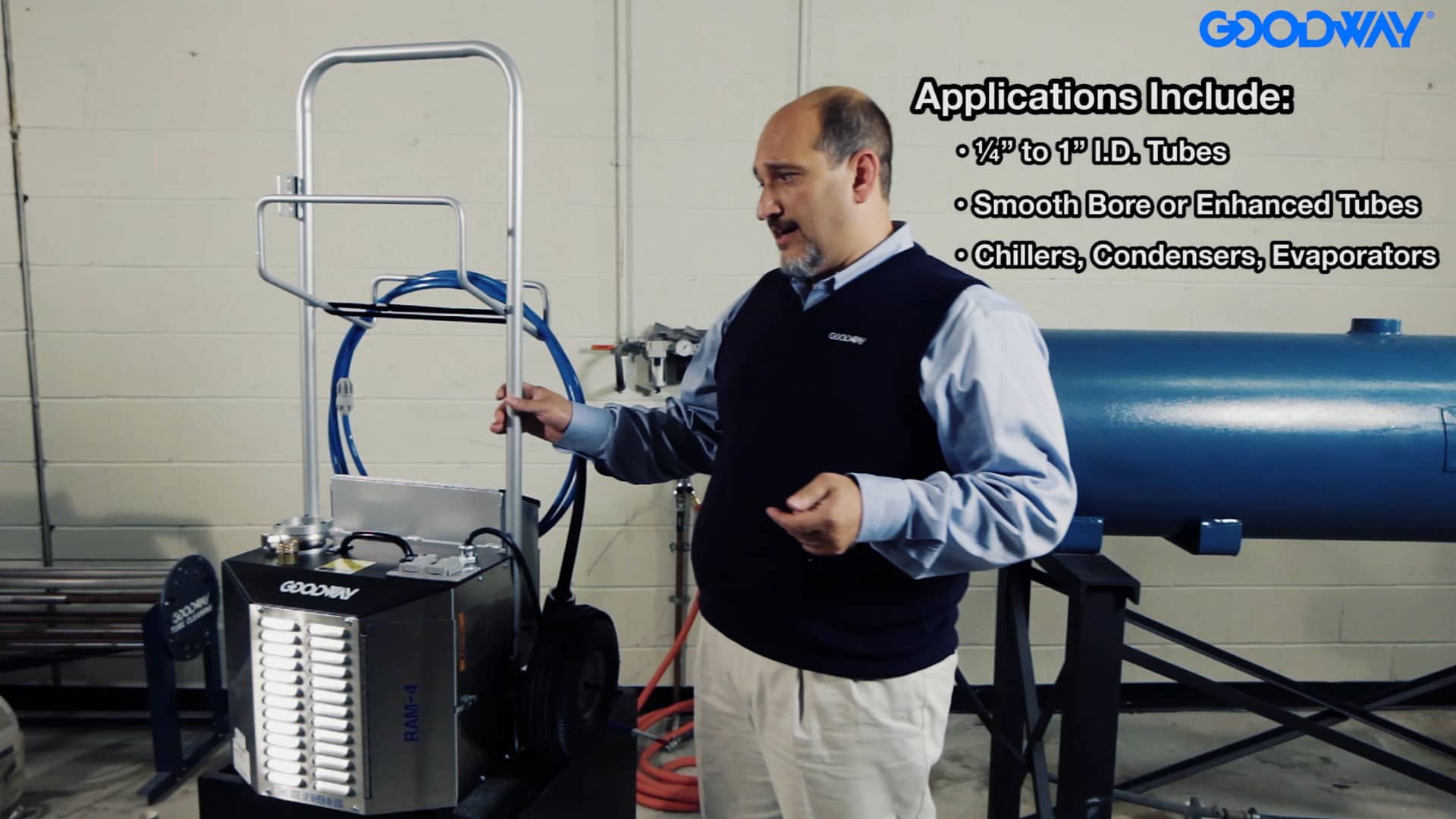 Goodway RAM-4 Rotary Tube Cleaner on Vimeo