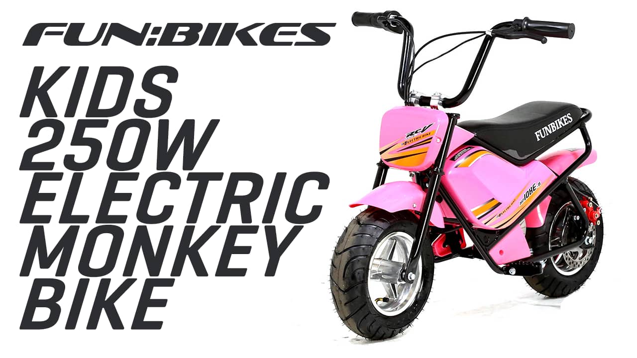 FunBikes MB Electric 250w 43cm Pink Kids Monkey Bike on Vimeo