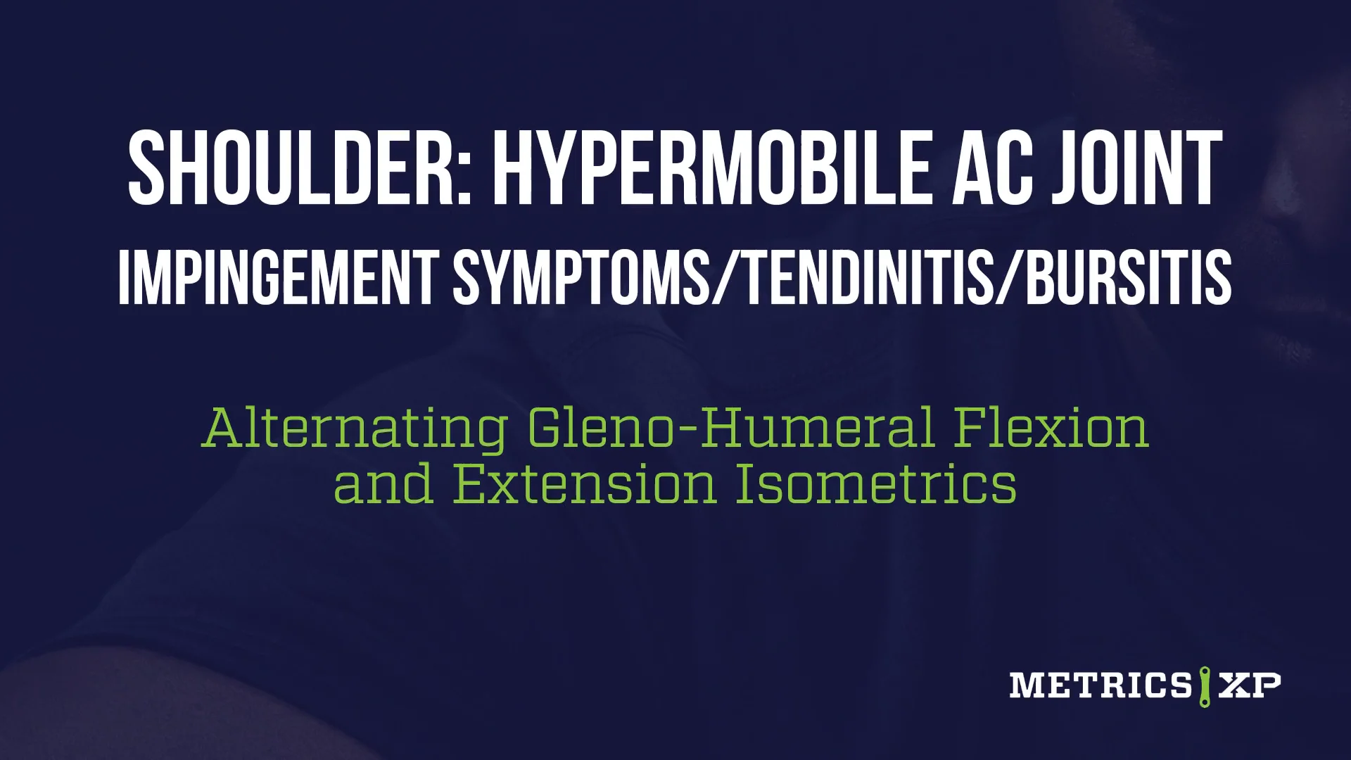 183 Alternating gleno-humeral flexion and extension isometrics on Vimeo