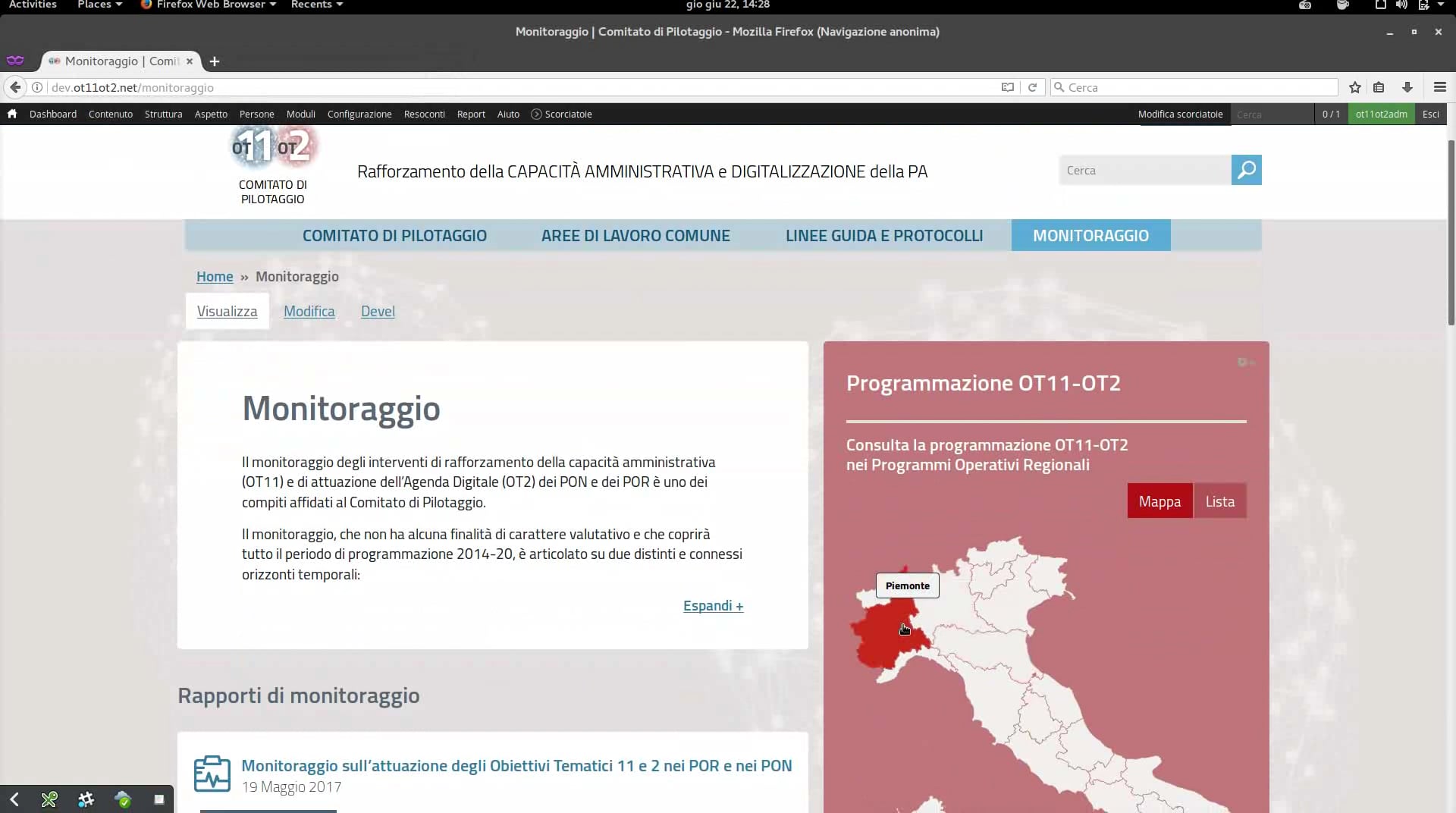 Inserimento tabella monitoraggio on Vimeo