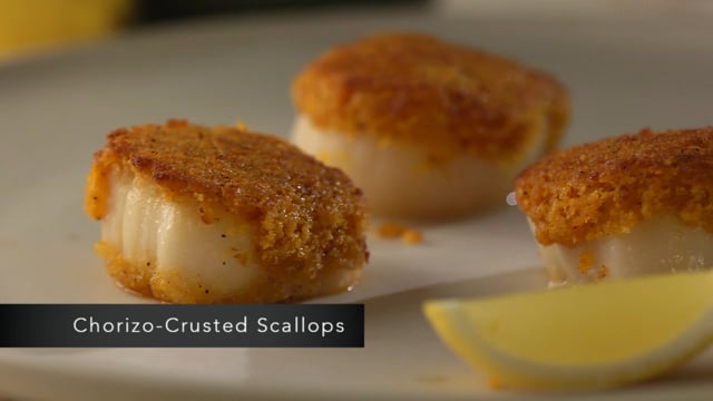 Millennium Tower July Entrée: Chorizo-Crusted Scallops on Vimeo