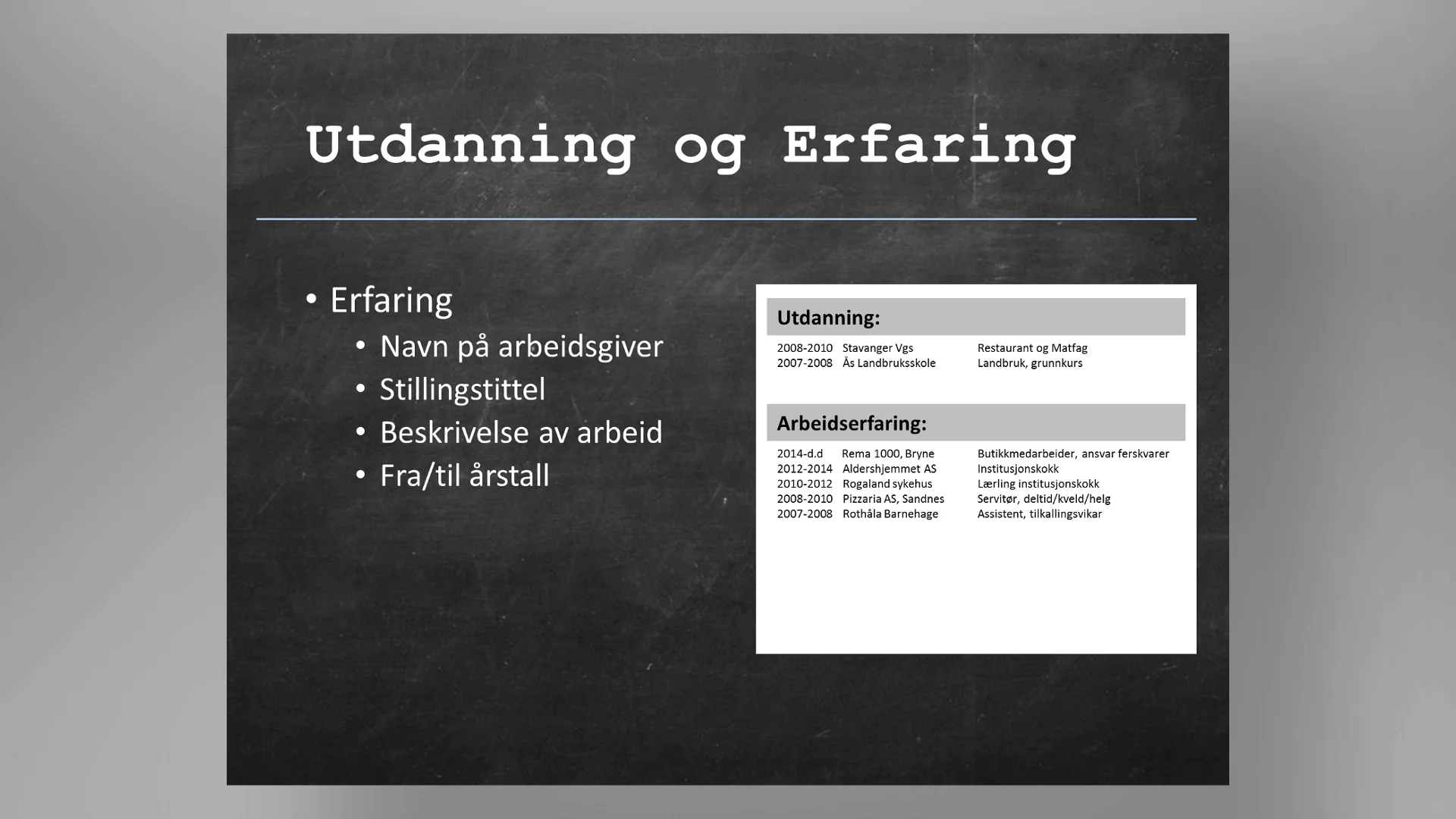 Jobbkonsulenten - 9. CV Utdanning og erfaring on Vimeo