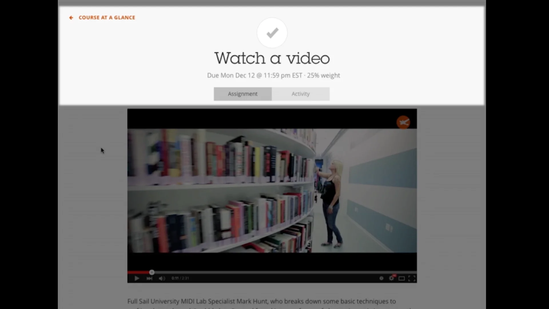 Assignments and Tests on Vimeo