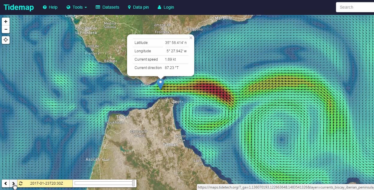 Currents through the Straits of Gibraltar on Vimeo