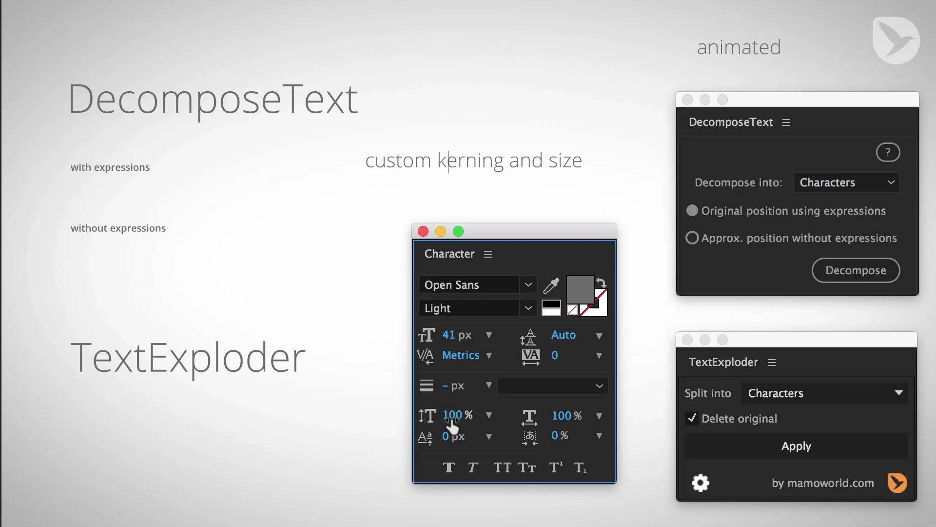 DecomposeText vs TextExploder for After Effects