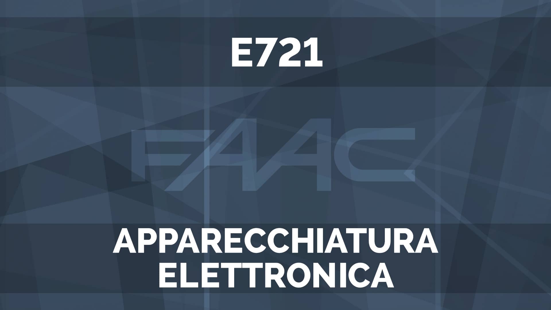 FAAC E721 - Tutorial Apparecchiatura Elettronica on Vimeo