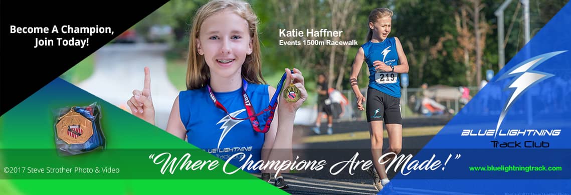 Junior Olympian - Katie Haffner, 1500 Racewalk, Blue Lightning Track ...