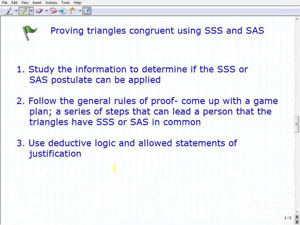 TabletClass Math Congruent Triangles SSS SAS Lesson on Vimeo