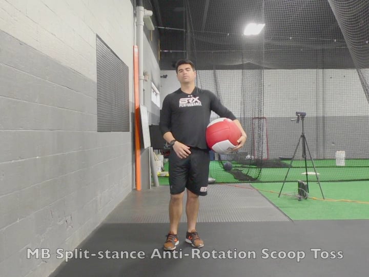 Medicine Ball Split Stance Anti Rotation Scoop Toss on Vimeo