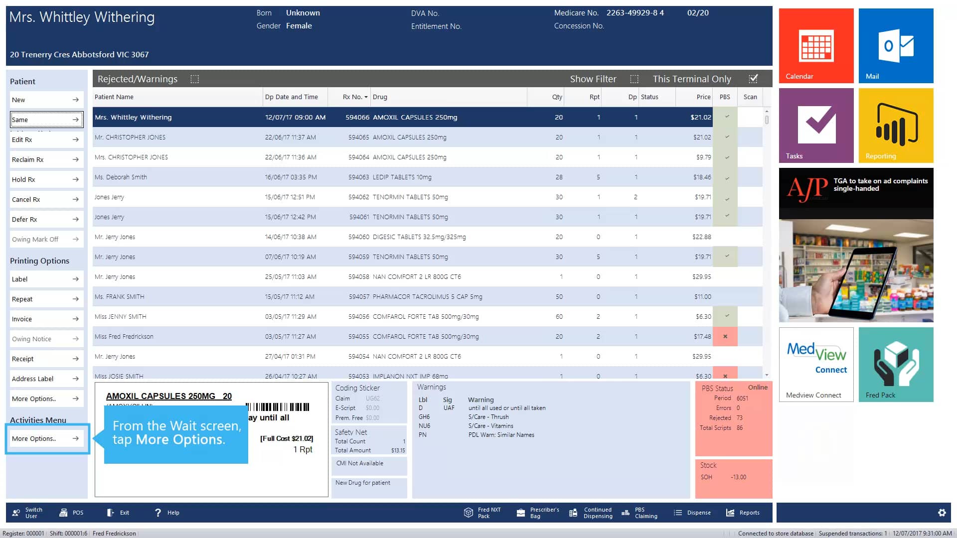 Fred NXT Dispense: Patient history merge (full) on Vimeo
