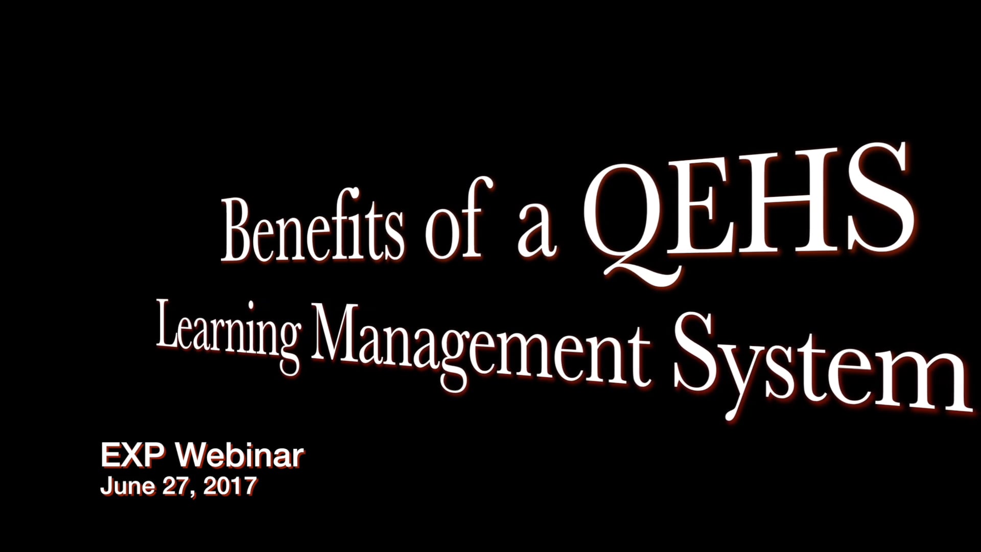 Benefits of a QEHS Learning Management System on Vimeo