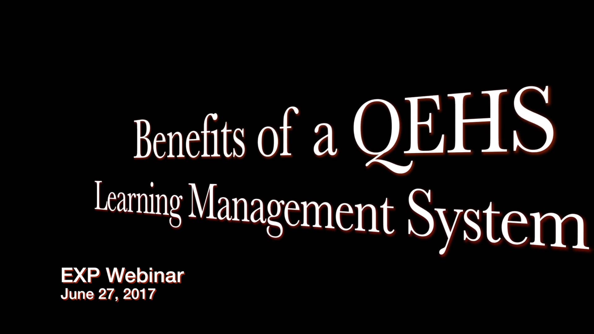 Benefits of a QEHS Learning Management System on Vimeo