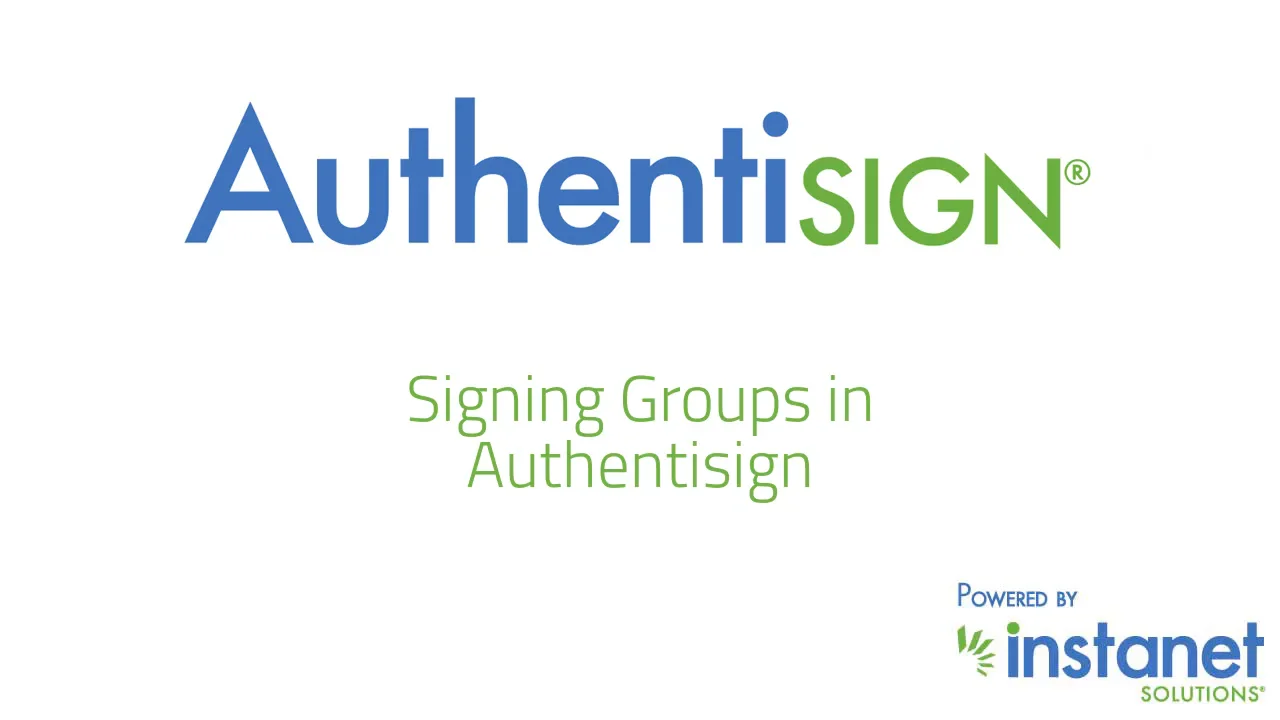 Authentisign - Signing Groups in Authentisign on Vimeo