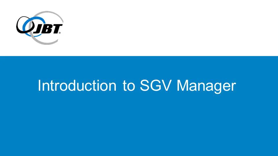 JBT Automated Systems - Introduction to SGV Manager Software on Vimeo