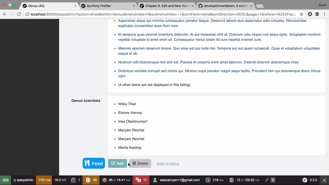 Adding a Custom Action > EasyAdminBundle v1 for an Amazing Admin Interface | SymfonyCasts