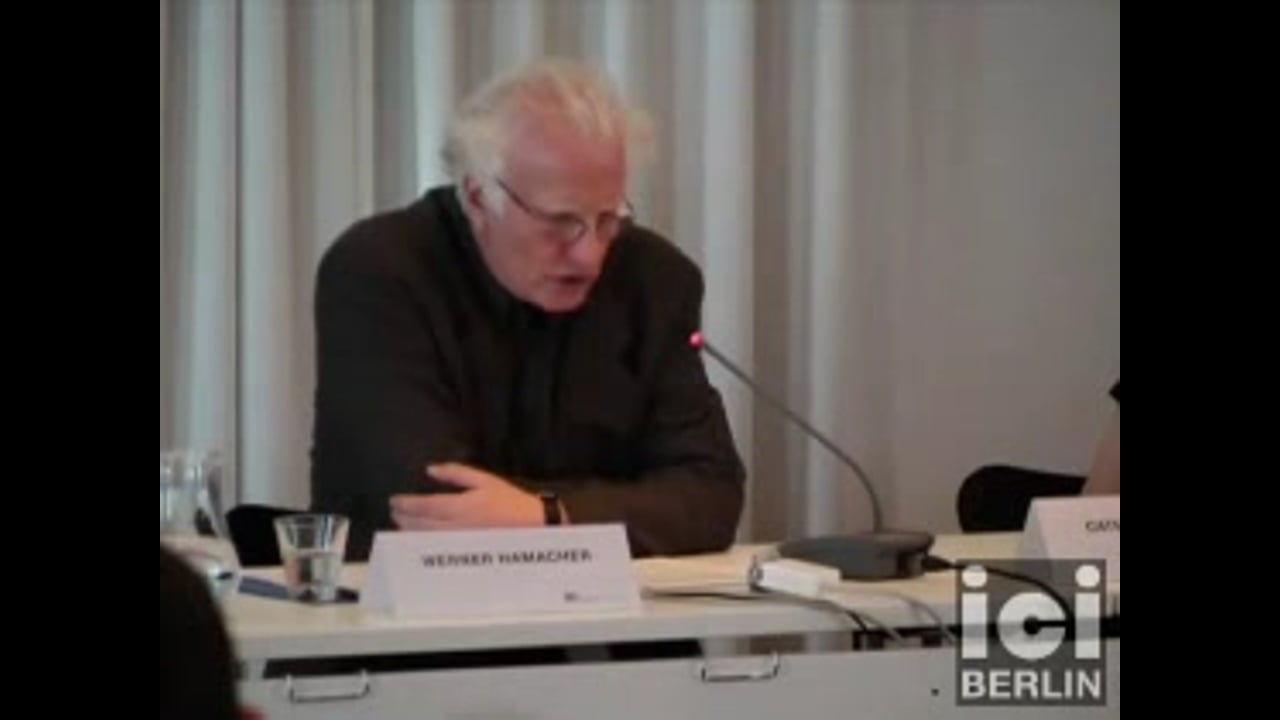 Werner Hamacher - ICI Berlin