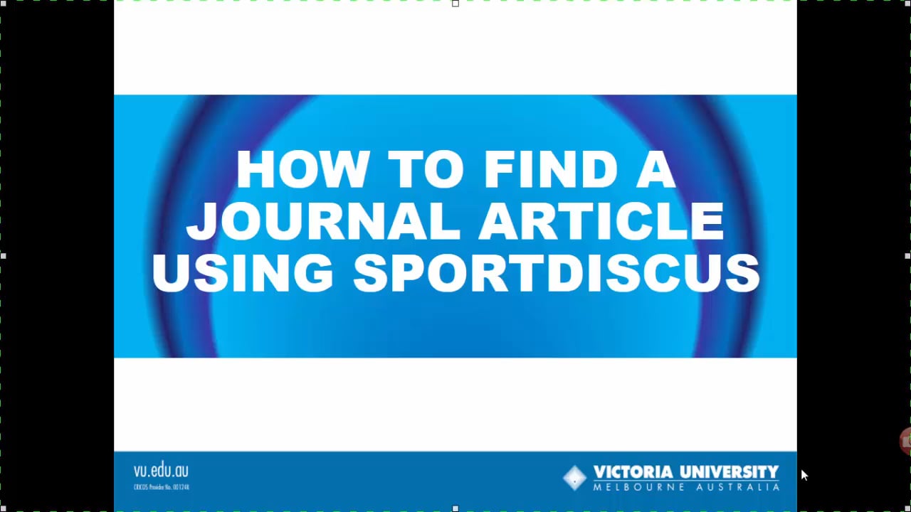 Searching for journal articles in SportDiscus database on Vimeo
