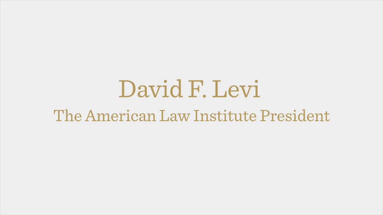 ALI President David F. Levi (2017) on Vimeo