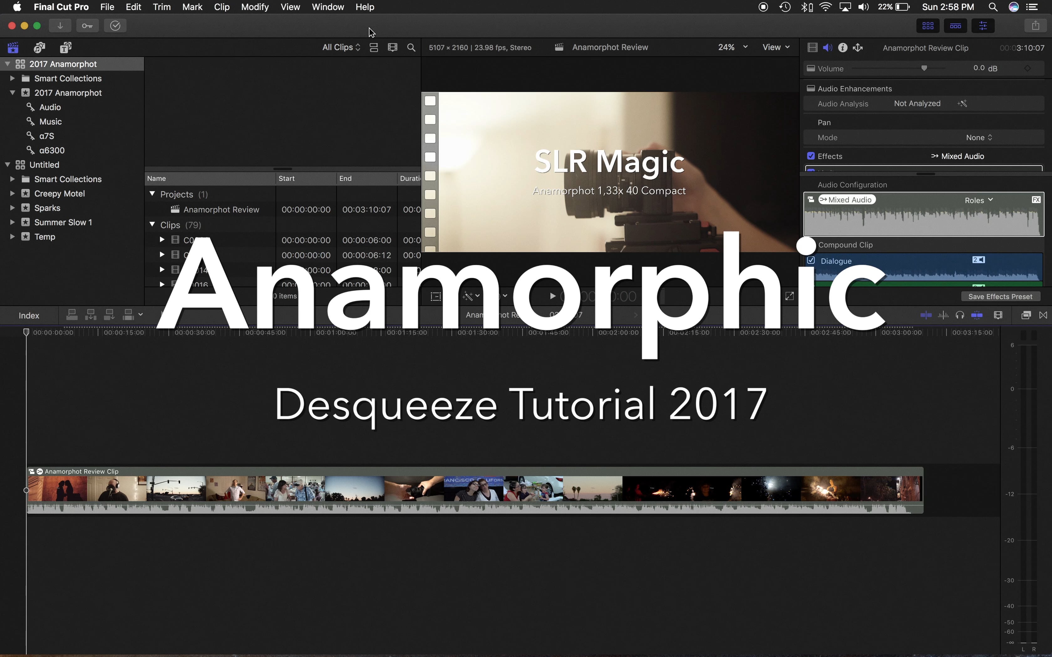 Anamorphic Desqueeze FCPX Tutorial 2017 on Vimeo