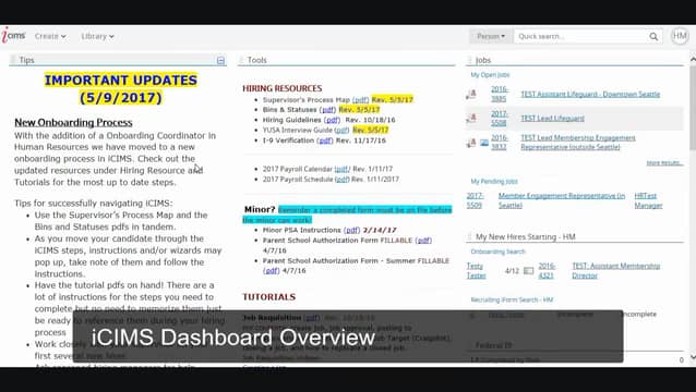 iCIMS: Dashboard Overview on Vimeo