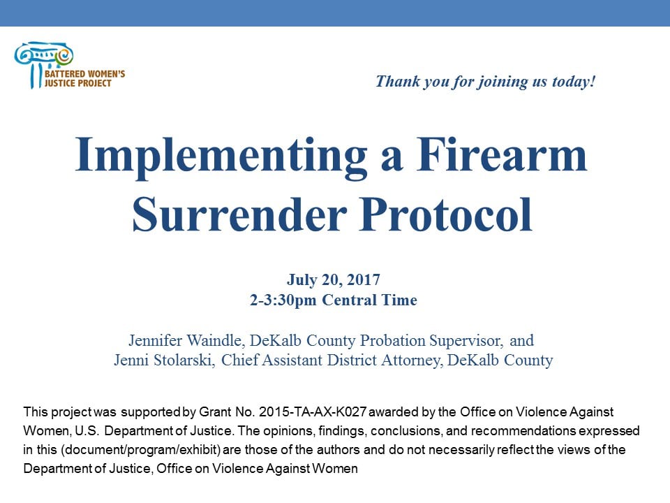 Implementing a Firearm Surrender Protocol on Vimeo