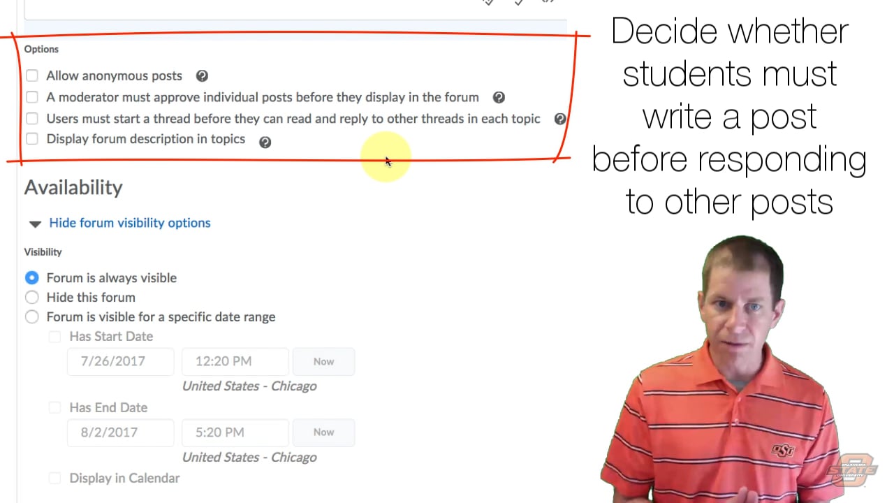 Brightspace: Discussion Board Forum Creation on Vimeo