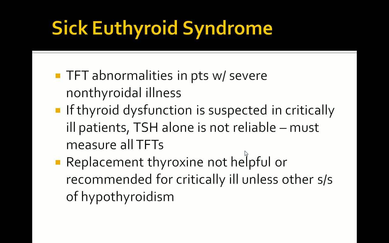 COMLEX USMLE Board Review of Sick Euthyroid Syndrome on Vimeo