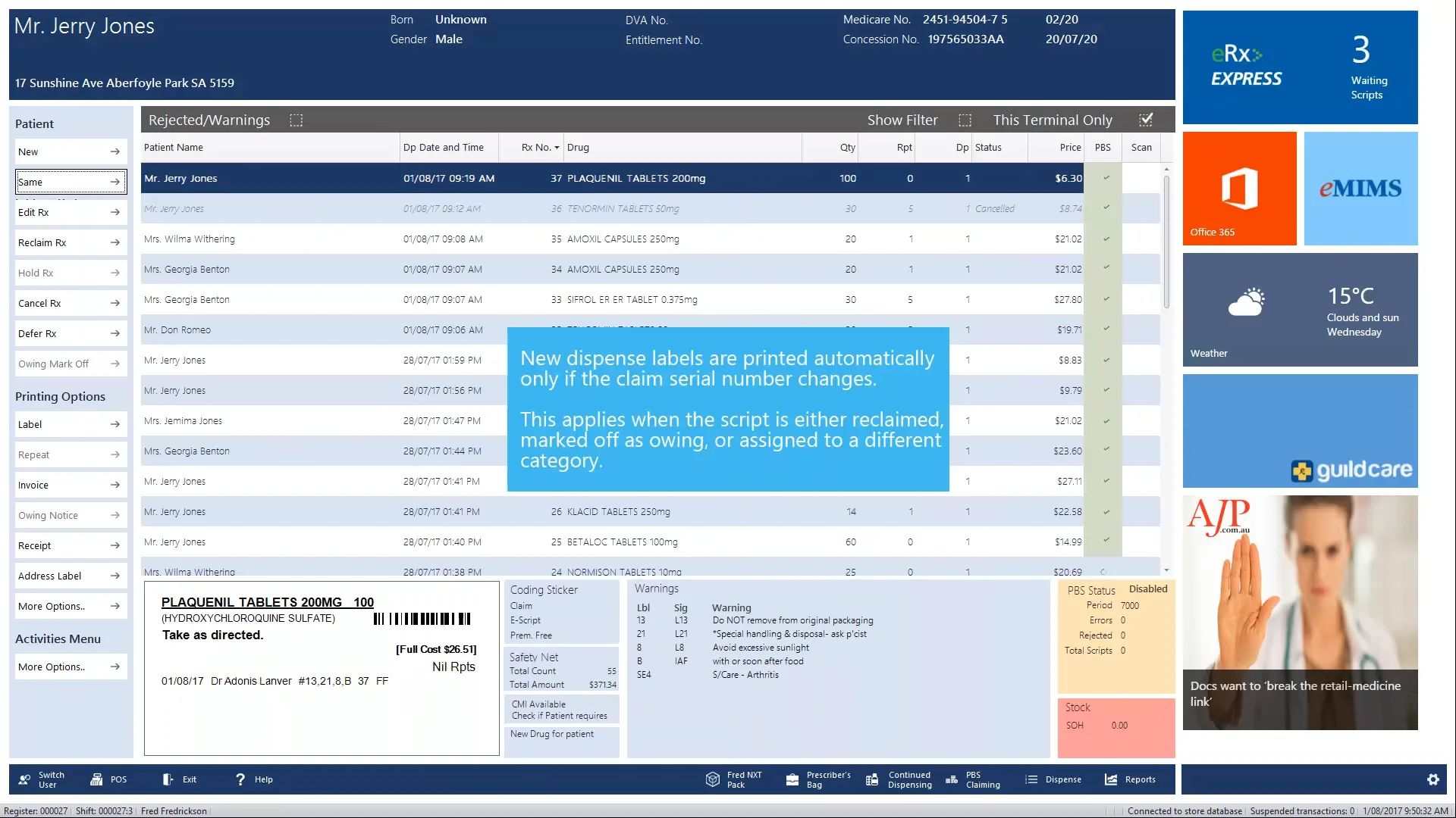 Fred NXT Dispense: Edit a script