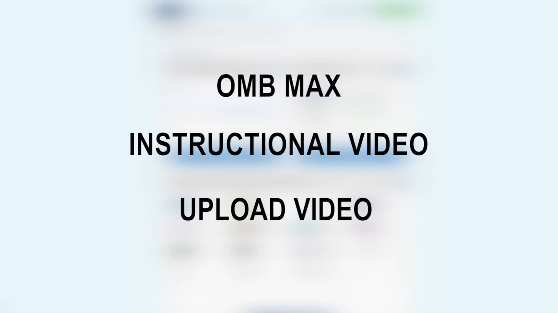 OMB MAX Upload Video on Vimeo