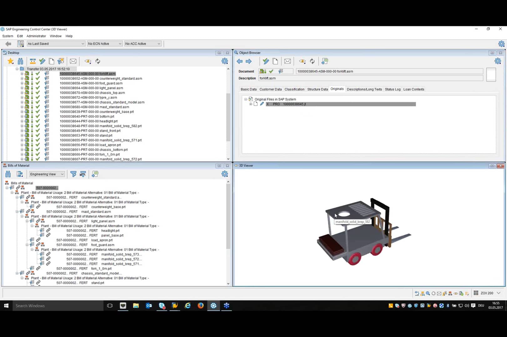 SAP Engineering Control Center (ECTR) Interface to PTC Windchill on Vimeo